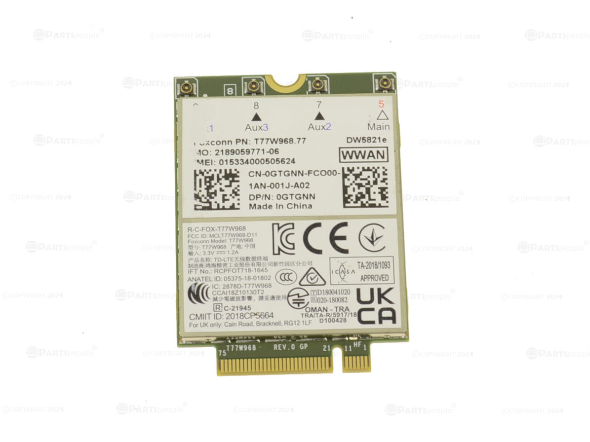 Used Dell OEM Wireless 5821E DW5821e M.2 Mobile Broadband 4G LTE WWAN ...