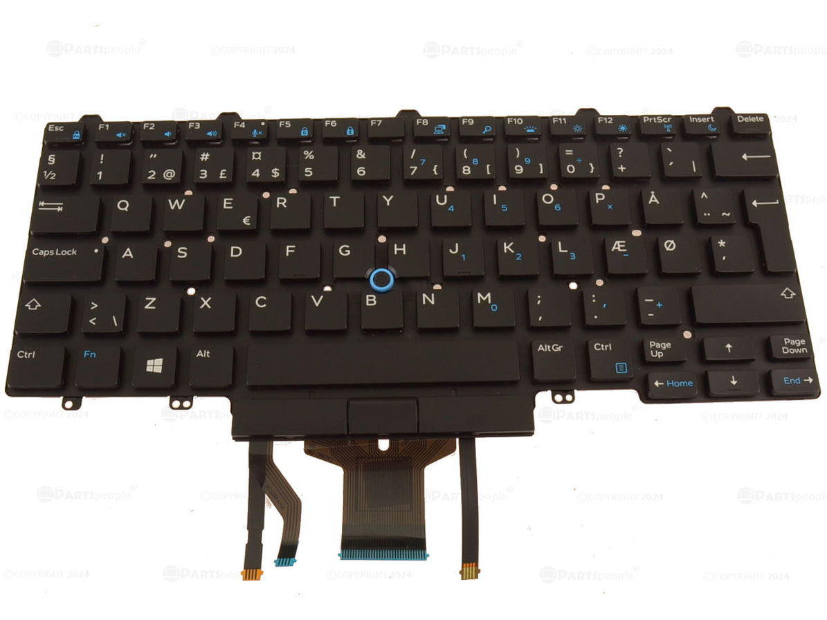 New Danish Dell OEM Latitude 5490 7490 5495 Laptop Backlit Keyboard ...