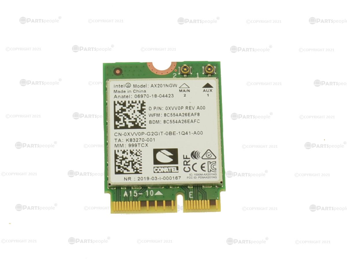 Dell Intel Wireless AX201 WLAN WiFi 802.11ax / Bluetooth 5.1 M.2 Card ...