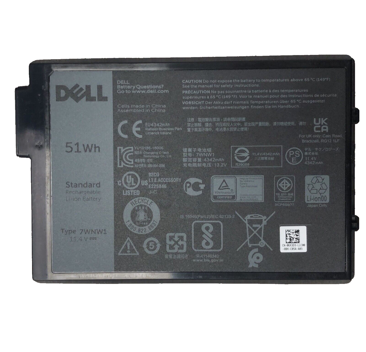 New Genuine Dell Latitude P85G P86G P85G001 P86G001 Battery 51WH ...