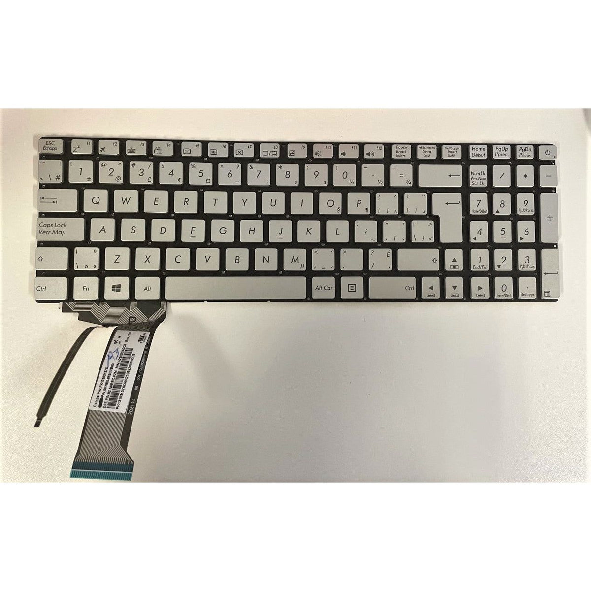 New Asus ZX50 ZX50V ZX50VW Silver CA Canadian Bilingual Backlit ...